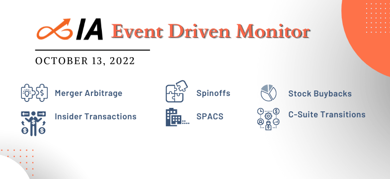 InsideArbitrage Event Driven Monitor - October 13, 2022 - InsideArbitrage