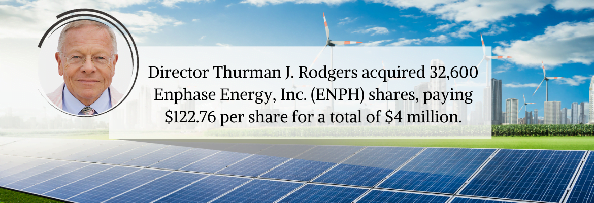 Thurman J. Rodgers Purchases $4 Million of Solar Energy Company ...