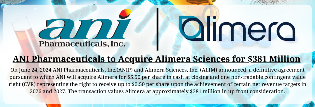 ANI Pharmaceuticals to Acquire Alimera Sciences for $381 Million ...