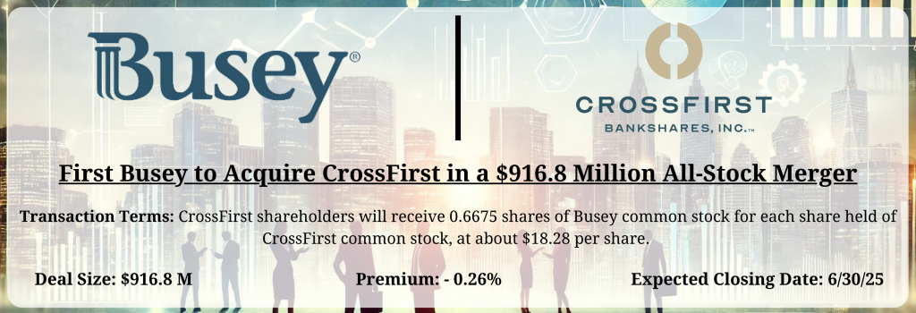 First Busey to Acquire CrossFirst in a $916.8 Million All-Stock Merger ...