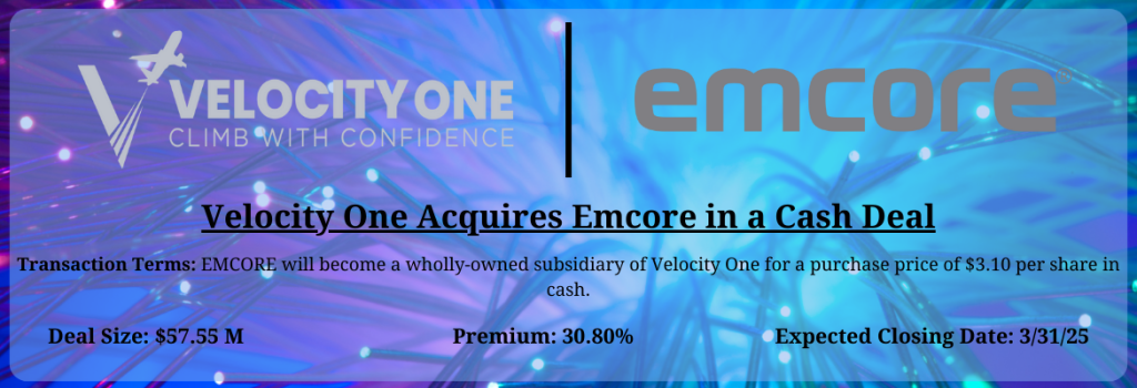 Velocity One Acquires Emcore in a $57.55 Million Cash Deal ...
