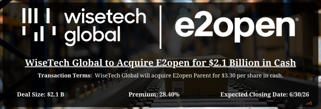 WiseTech Global to Acquire E2open for $2.1 Billion in Cash - InsideArbitrage