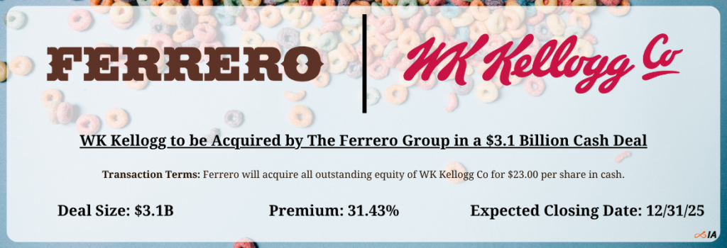 WK Kellogg to be Acquired by The Ferrero Group in a $3.1 Billion Cash ...